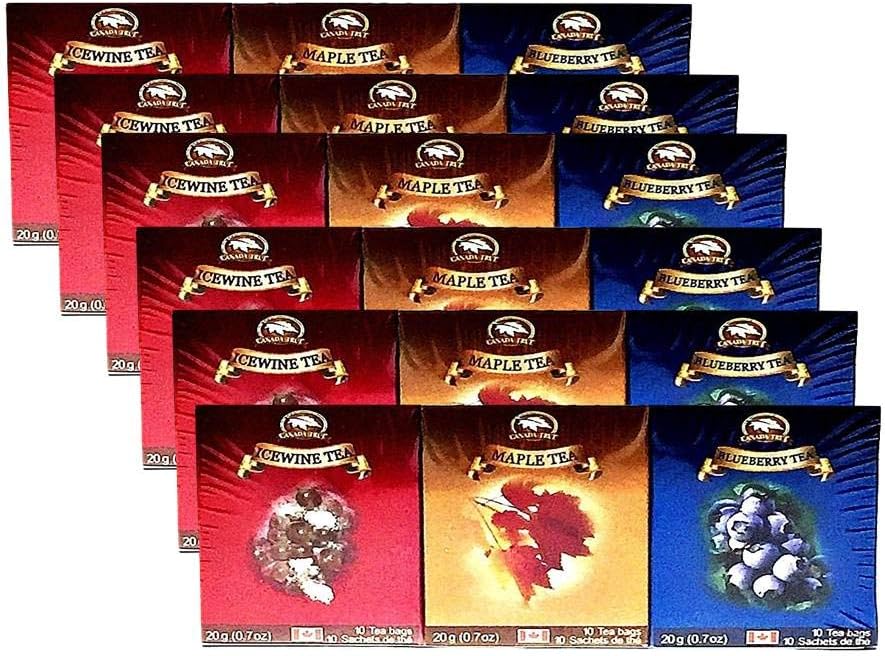 CANADA TRUE 3 Bundle Tea(Maple,Blueberry,Icewine) 3x10 Tea Bags 60g ...