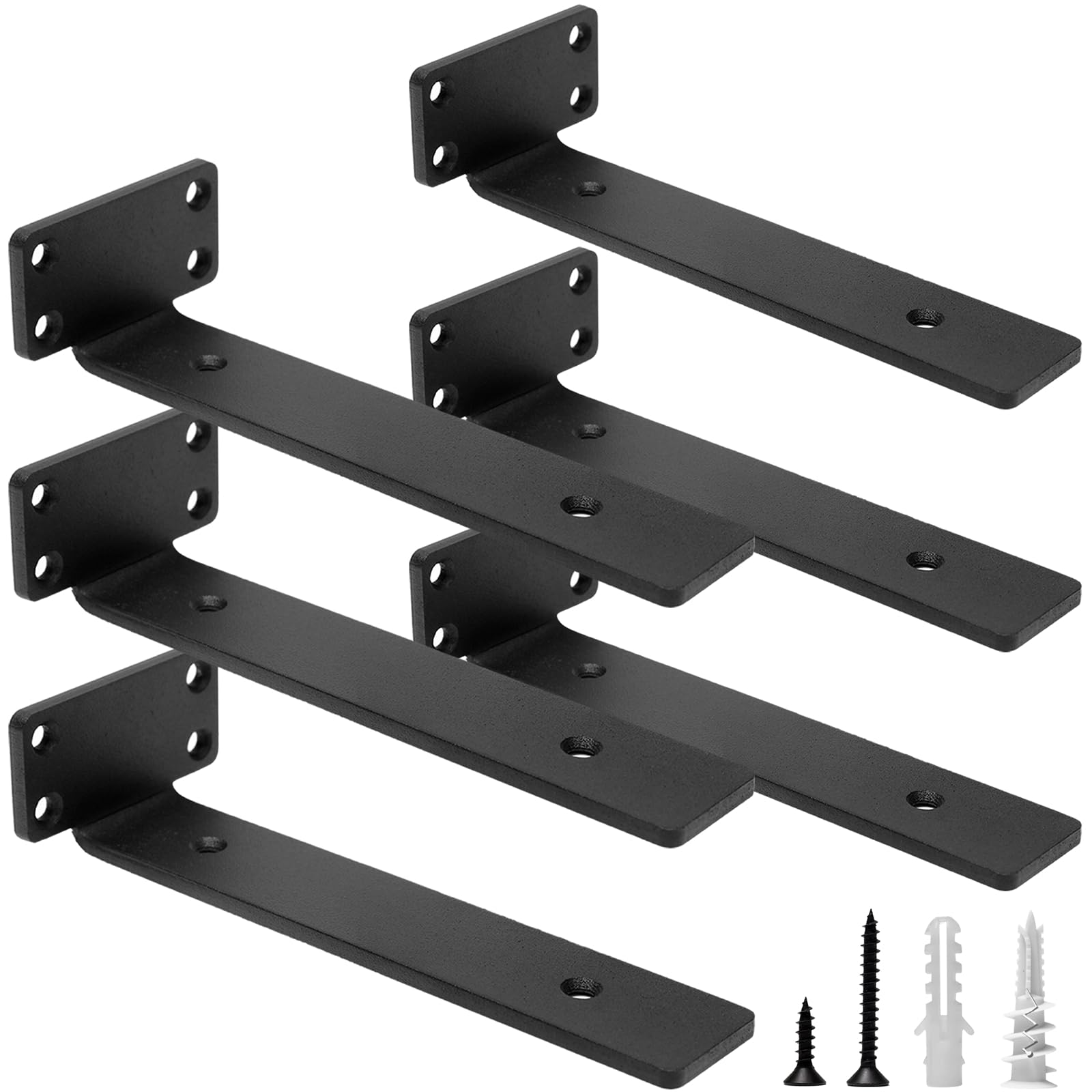 Amazon.com: HITOMEN Heavy Duty Floating Shelf Brackets, 8-Inch (1/5 ...