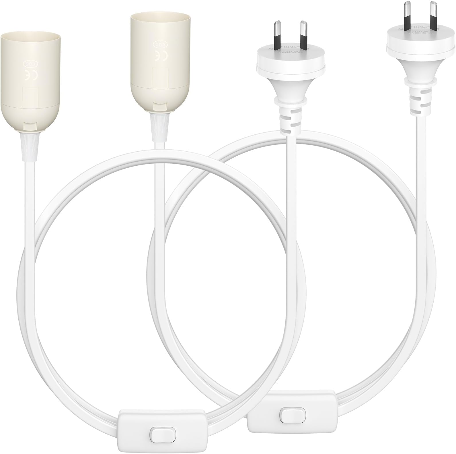 E27 Cable Cord with On/Off Switch, E27 Lamp Base Holder Socket AC AU ...