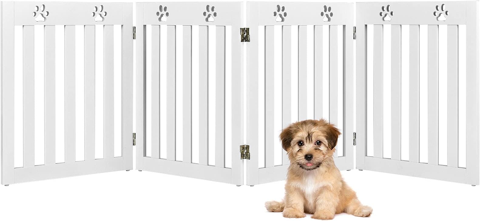 Amazon.com : Arf pets Free Standing Wood Dog Gate, Step Over Pet Fence ...