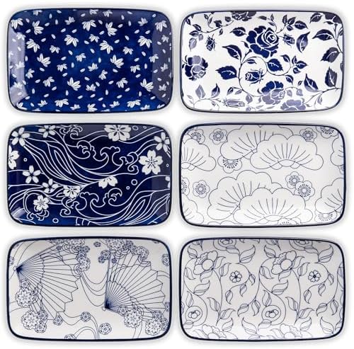 Amazon.com | KITCHENLESTAR 8 Inch Rectangular Dessert Plates Dinner ...