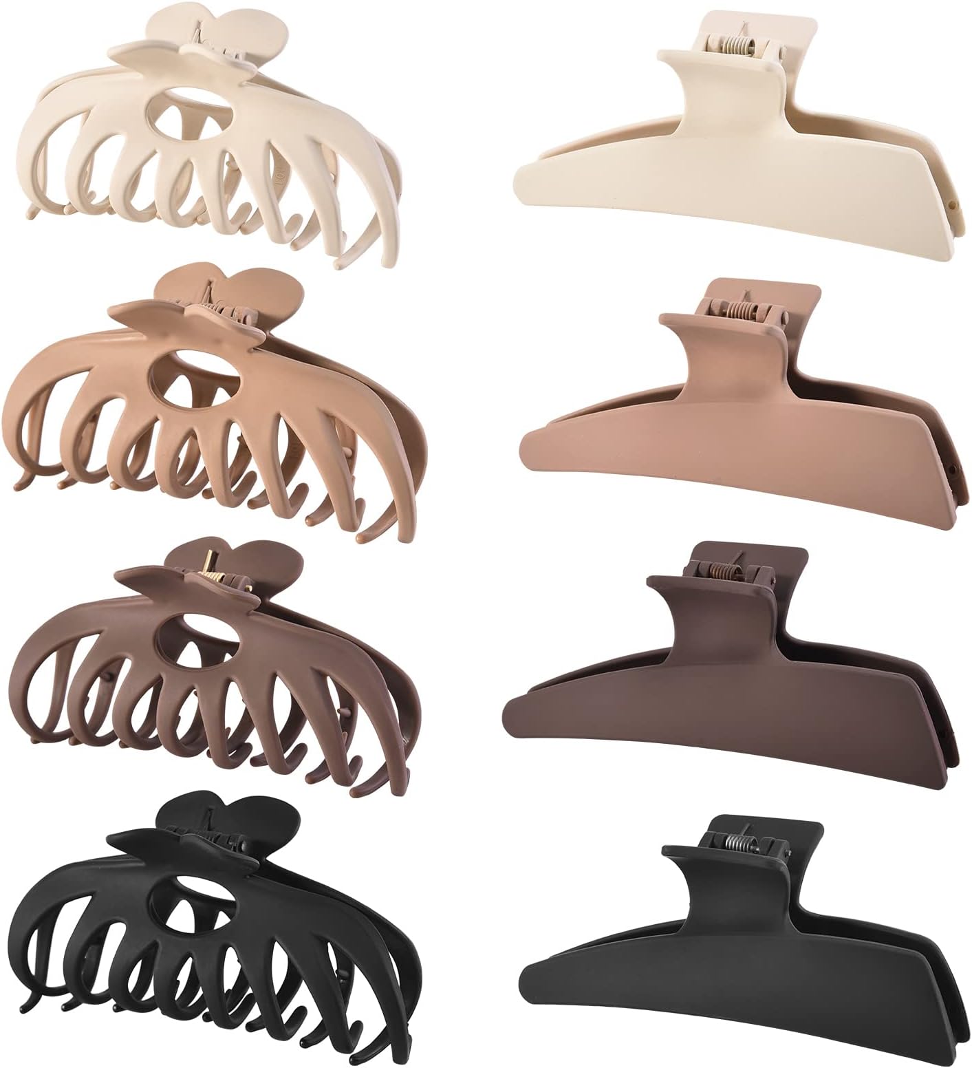 Amazon.com: 8 Packs Neutral Colors Large Hair Claw Clips - Strong Hold ...