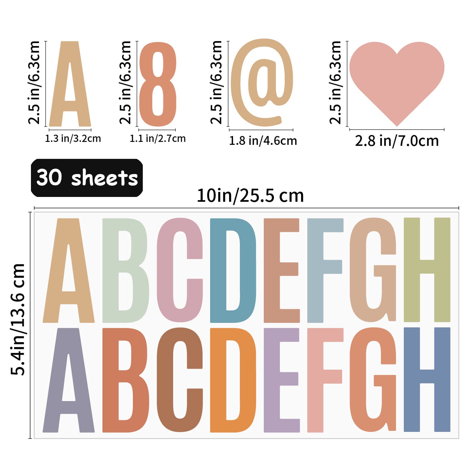 Snapklik.com : 500 Pieces 30 Sheets Large Letter Stickers 2.5 Inch ...