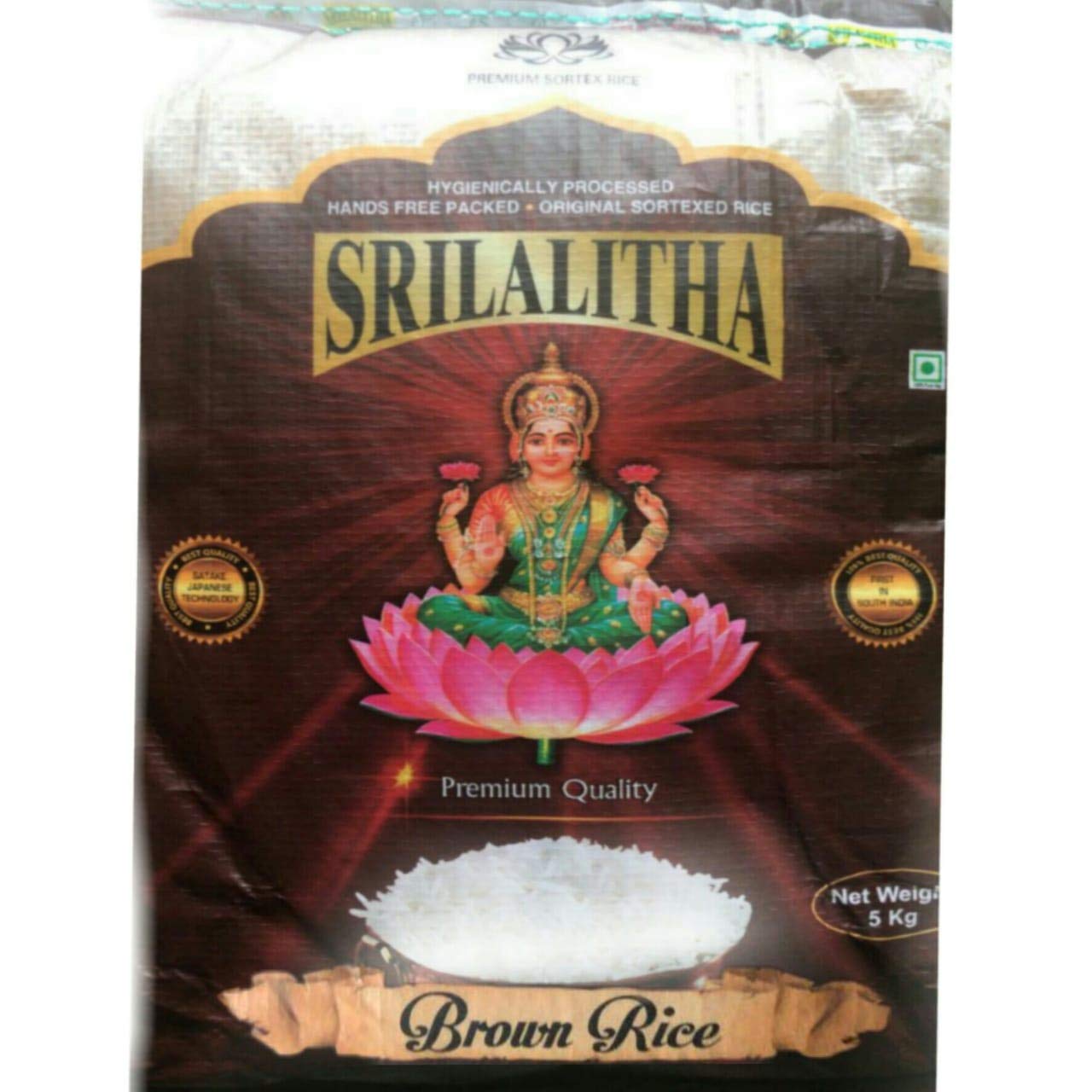 Srilalitha Sonamasuri Unpolished Rice Brown/Brown Chawal - 5 Kg | Pack ...