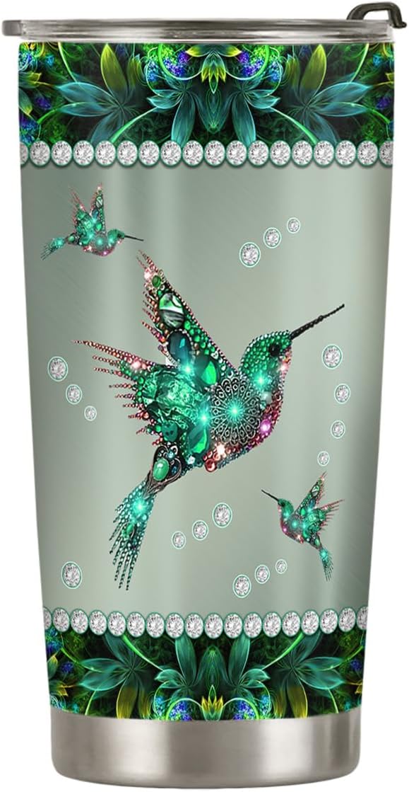 Amazon.com: 64HYDRO 20oz Green Jewelry Hummingbird Tumbler, Gifts for ...