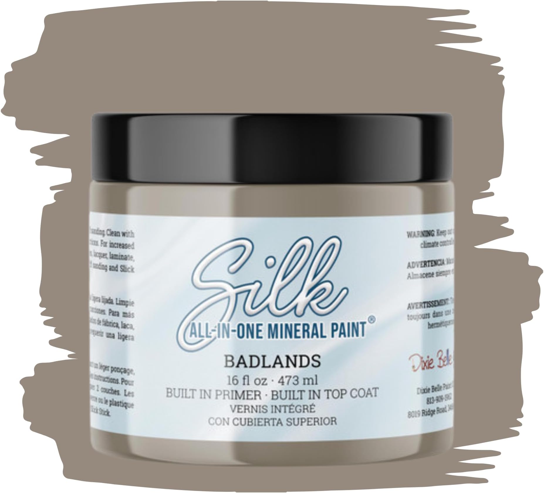 Dixie Belle Silk All-in-One Mineral Paint | Badlands (16oz) | All-in ...