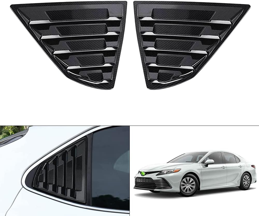 Amazon.com: 2X Sport Style Carbon Fiber Print Quarter Window Scoops ...