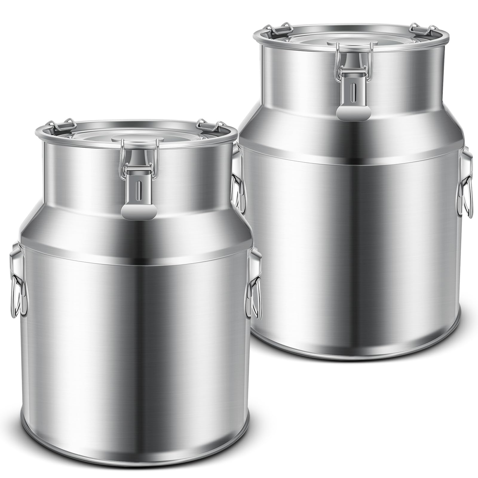 Amazon.com: Suclain 2 Pcs Stainless Steel Milk Can Milk Bucket Metal ...