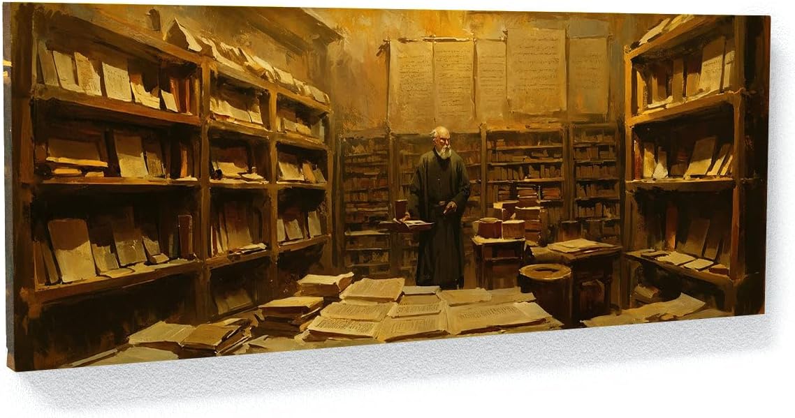 Amazon.com: Sense Canvas Books Ancient Knowledge Archive 18 Canvas Art ...