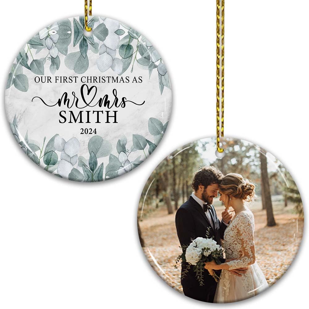 Amazon.com: Personalized Our First Christmas As Mr and Mrs Ornament ...