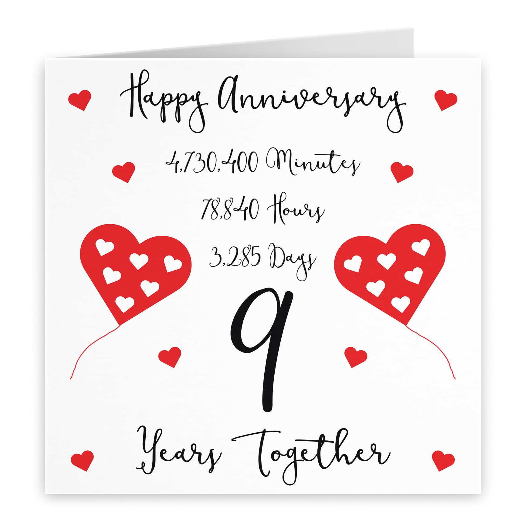 Hunts England – 9th Wedding Anniversary Card – 9 Years Together – Happy ...