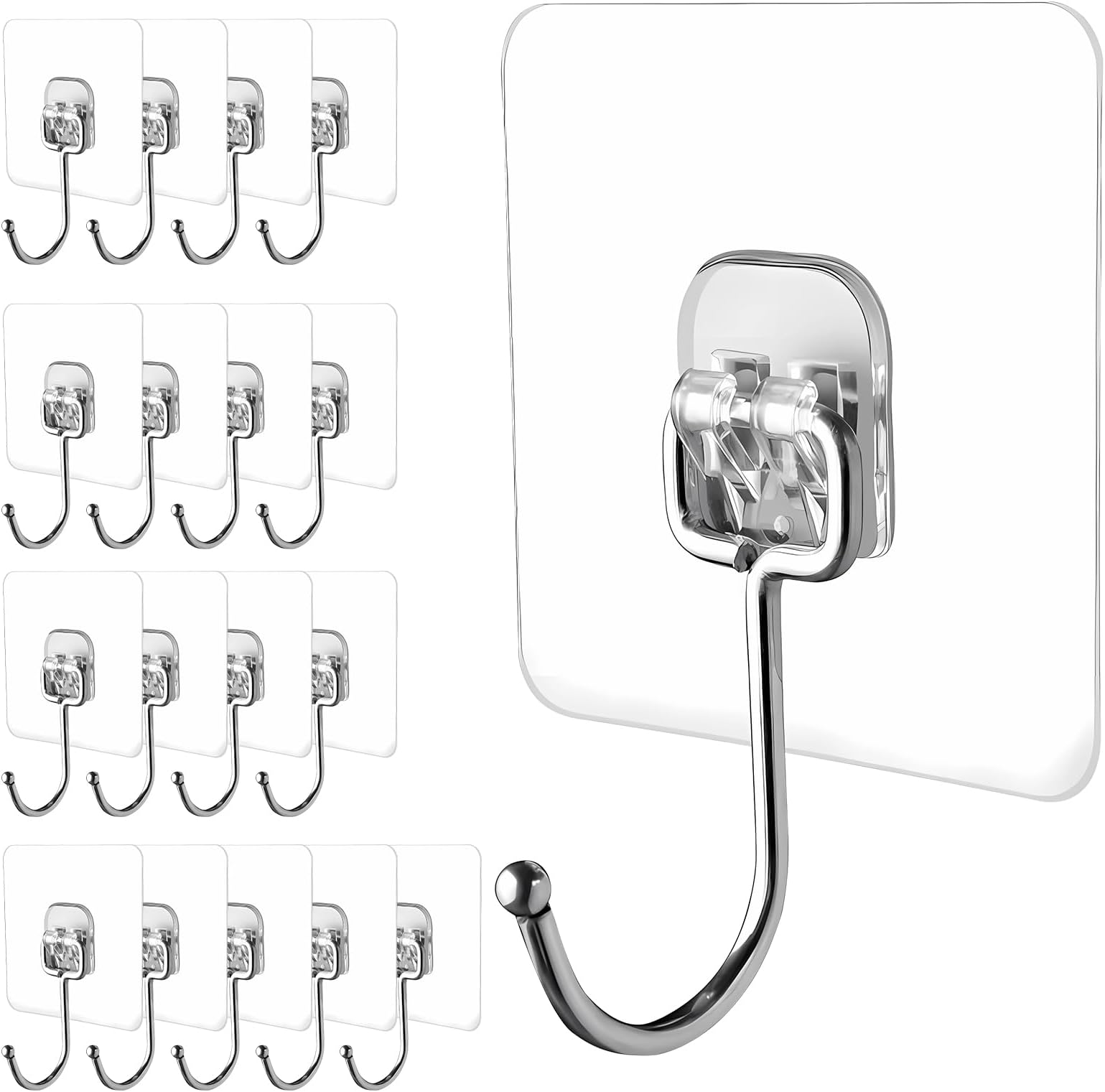 Amazon.com: LGDNNYYY Large Adhesive Hooks, 18-Pack Hold 44lb(Max) Heavy ...