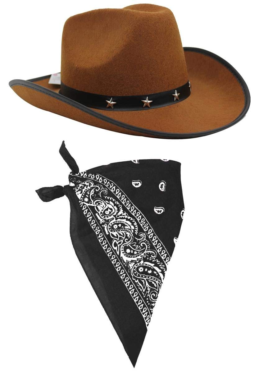 Buy ILOVEFANCYDRESS COWBOY FANCY DRESS ACCESSORY SET COSTUME BROWN STAR ...