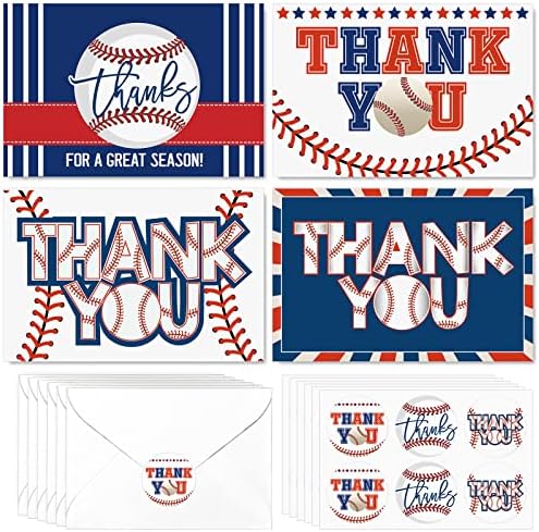 Amazon.com : AnyDesign 32 Pack Baseball Thank You Cards with Envelopes ...