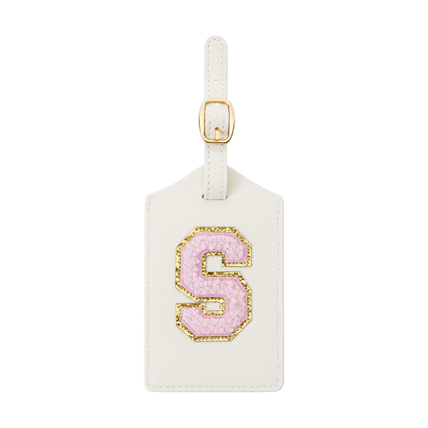 Amazon.com: Initial Luggage Tag, PU Leather Luggage Tag, Embroidered ...