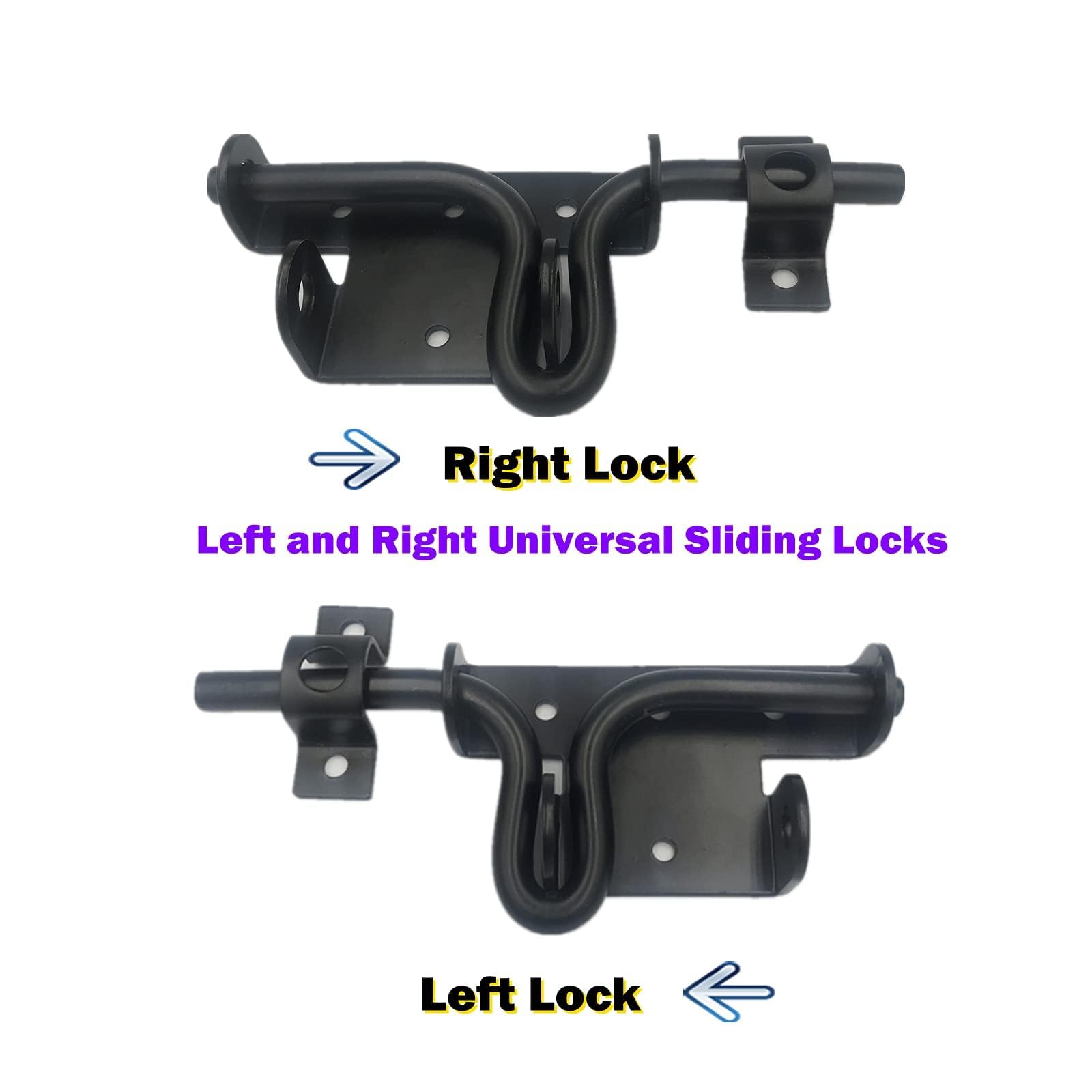 Snapklik.com : LAJIAOZ Black Heavy Duty Slide Bolt Gate Latch