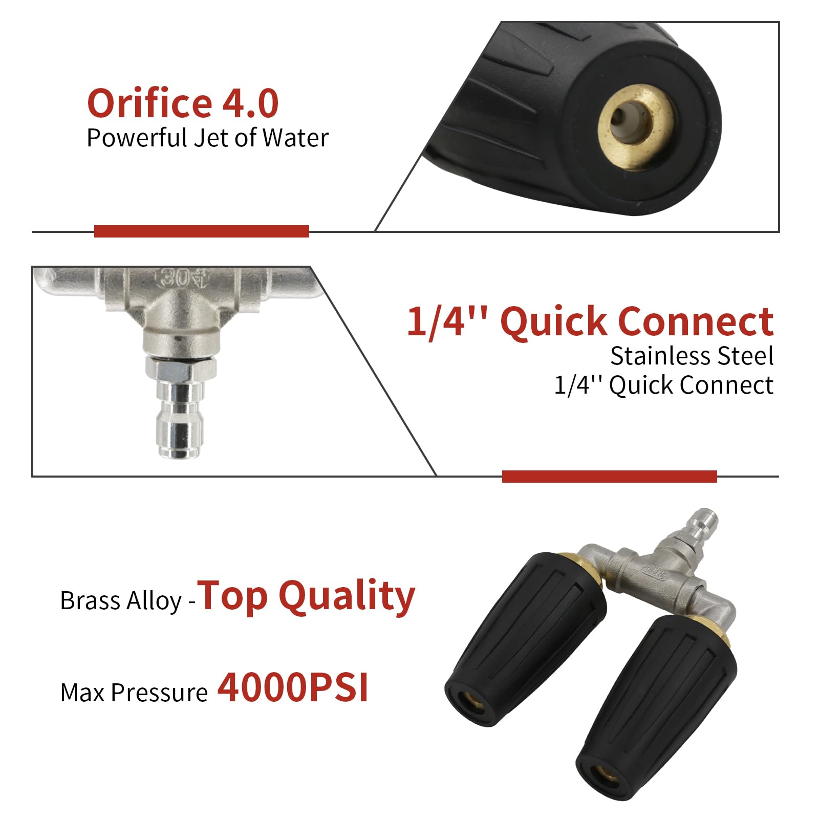 Snapklik.com : Turbo Nozzle Pressure Washer, Twin Turbo Nozzle 4000 PSI ...