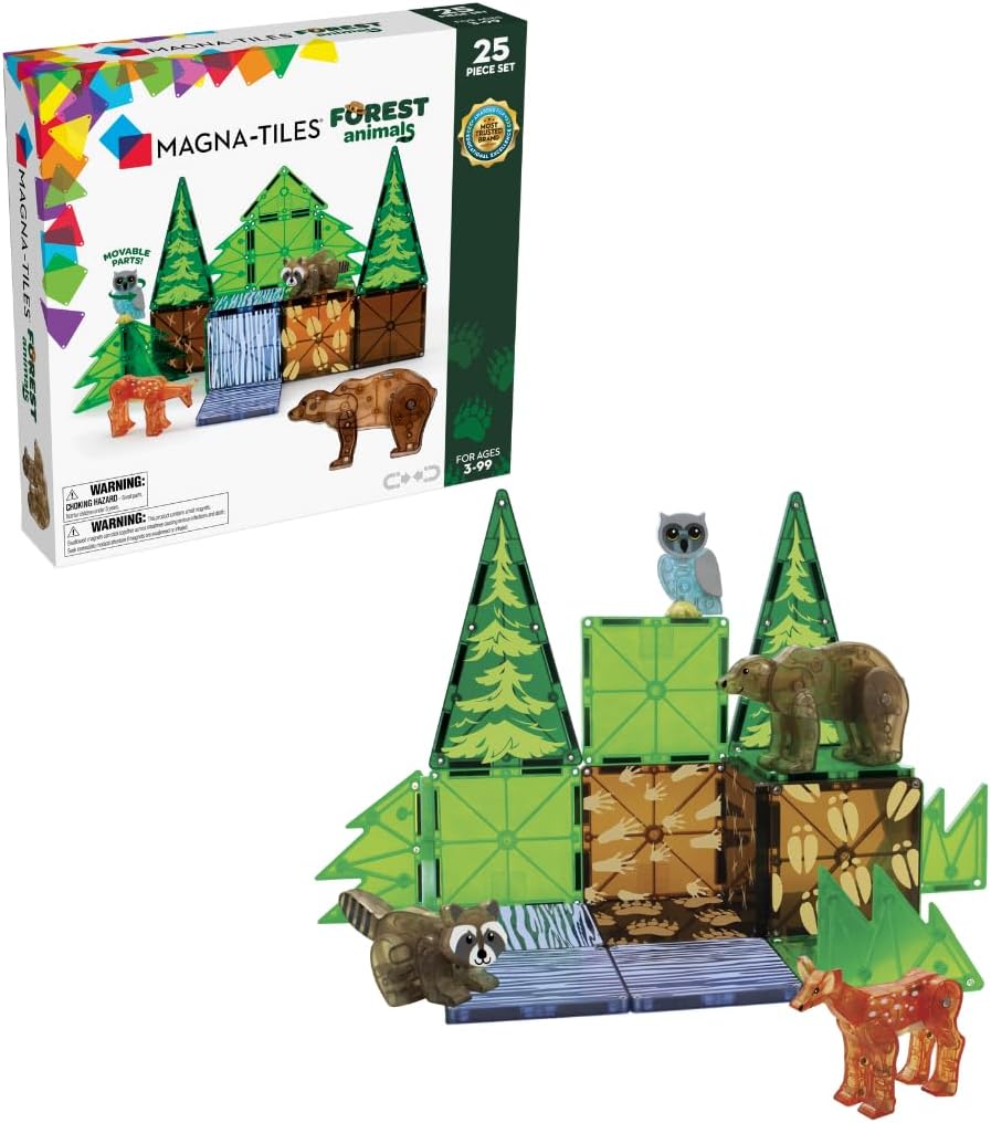 Amazon.com: MAGNA-TILES Forest Animals 25-Piece Magnetic Construction ...