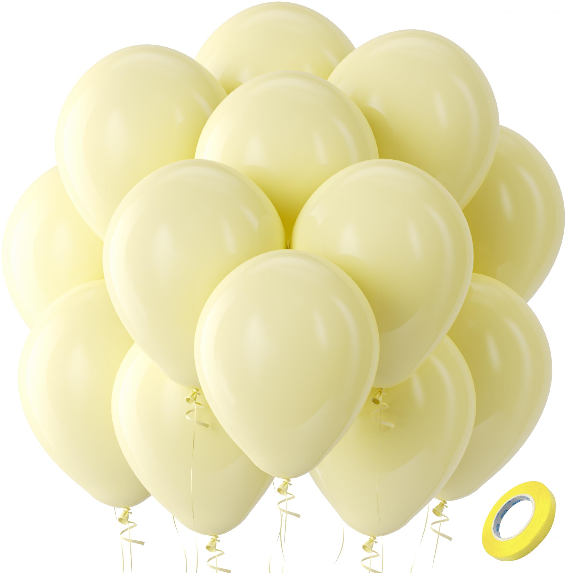 Amazon.com: Bezente Pastel Yellow Latex Party Balloons - 100 Pack 12 ...