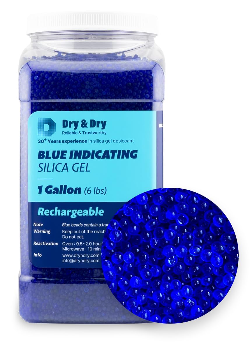 Snapklik.com : Dry & Dry 6 LBS Blue Indicating Silica Gel Beads Desiccants