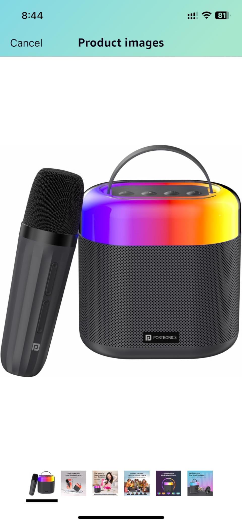 Portronics Dash 3 16W Bluetooth Speaker with Wireless Karaoke Mic, 5 ...