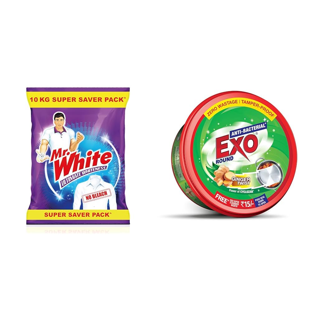 Exo Round 700gm & MR WHITE Detergent Powder - 10 kg : Amazon.in: Health ...