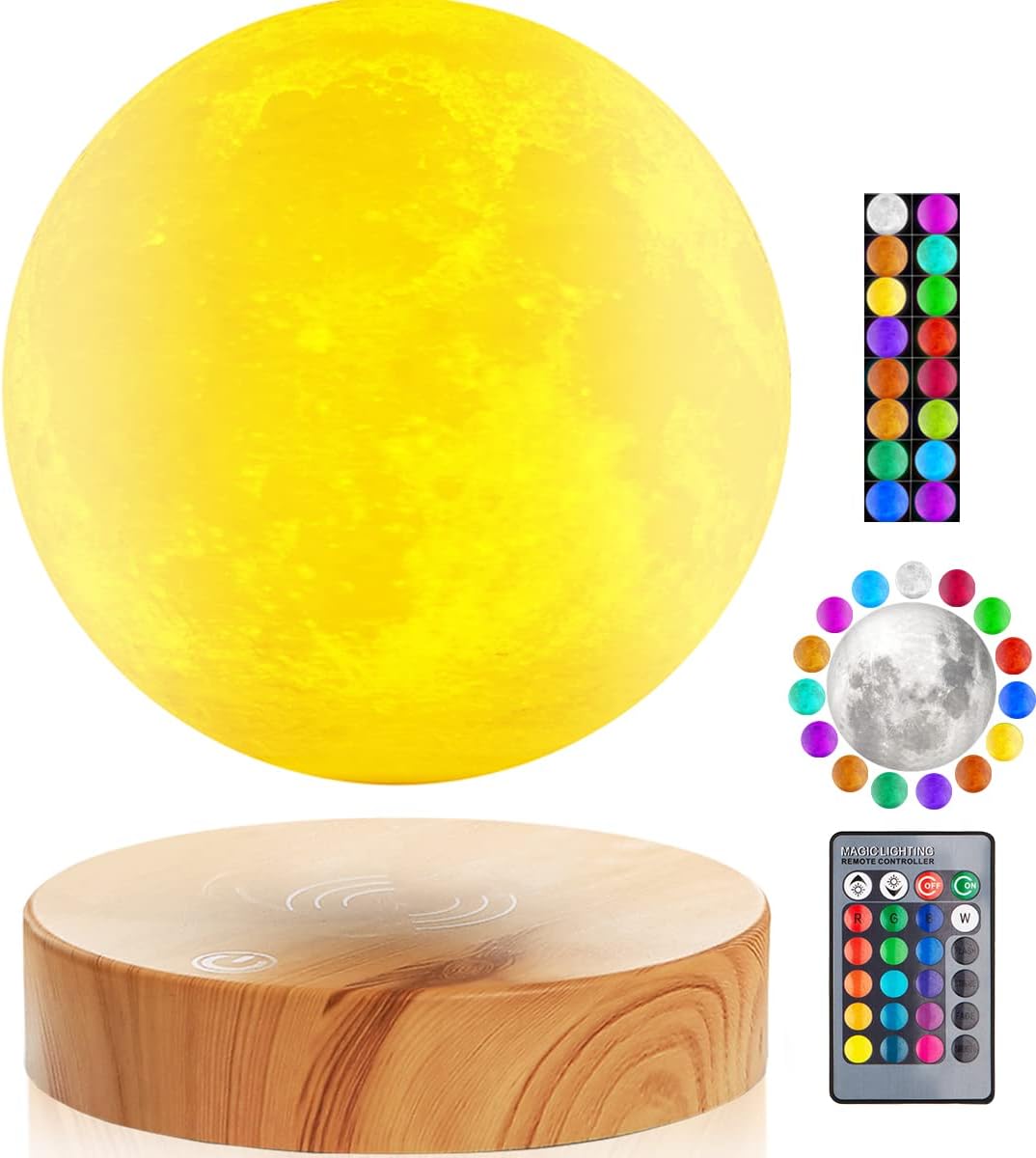 VGAzer Levitating Moon Lamp,Floating and Spinning in Air Freely with 3D ...