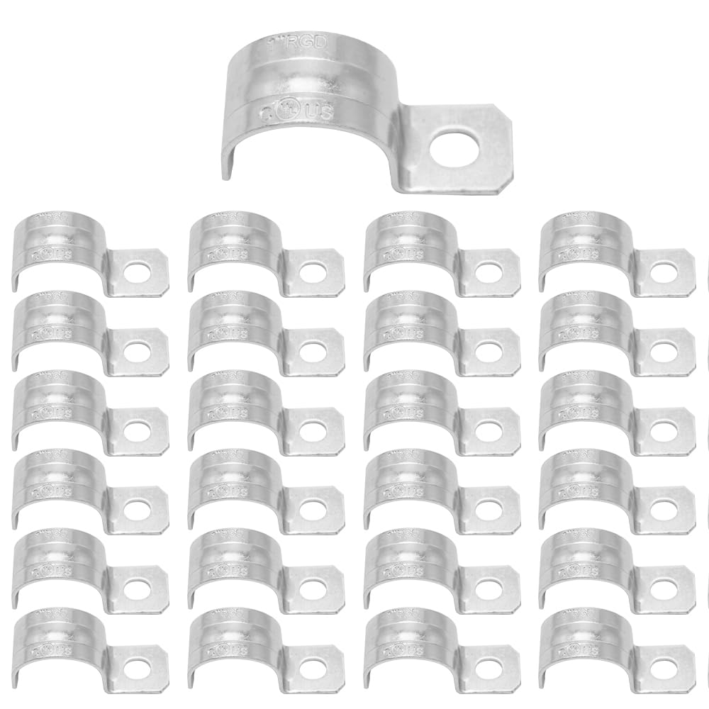 Snapklik.com : AIRTAK 25 Pcs 1 Hole 1 Inch Zinc-Plated Steel Pipe Clamp