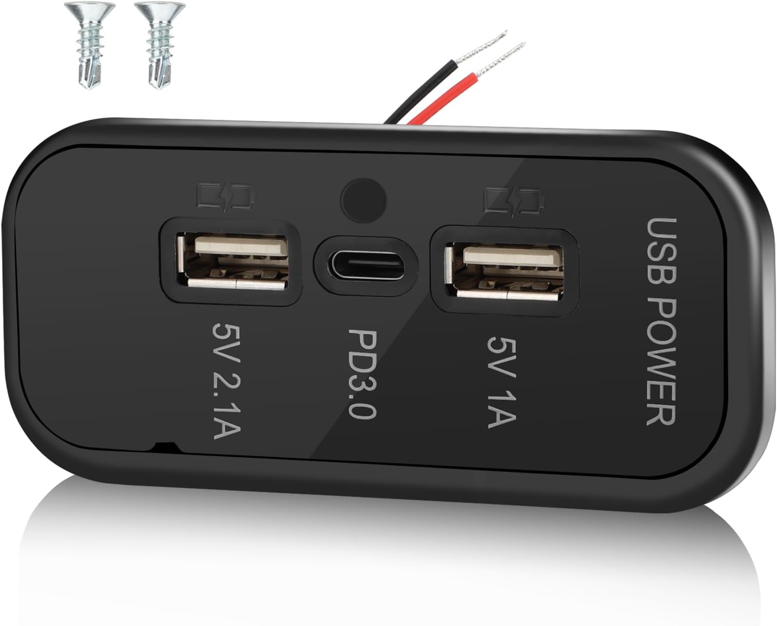 3 Ports 12V RV USB Outlet 45.5W, PD3.0 Type-C Quick Charge & Dual A ...