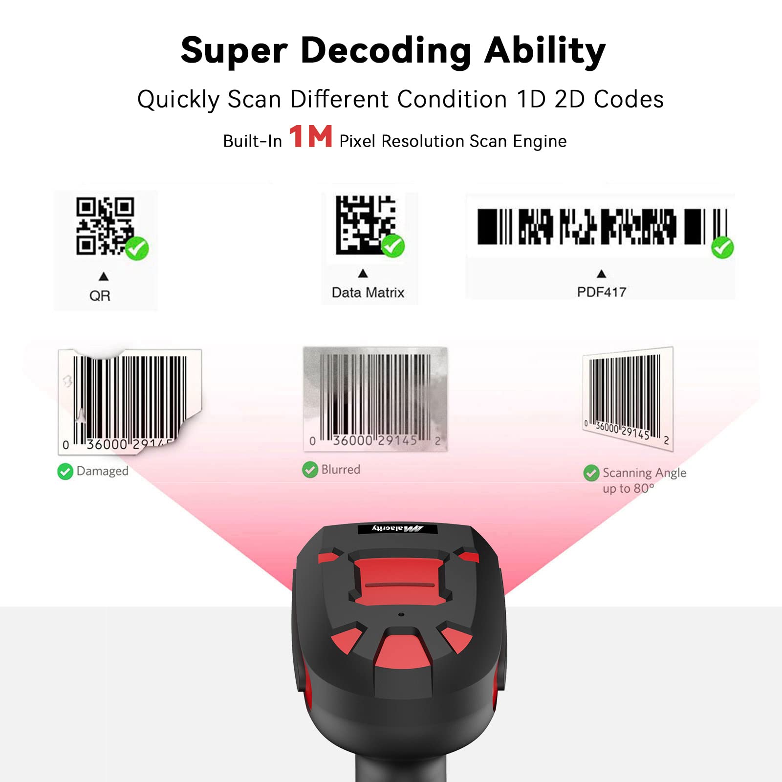 Snapklik.com : Alacrity Upgraded 2D Industrial Barcode Scanner