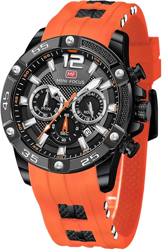 Amazon.com: MF MINI FOCUS Men Watch, Chronograph Waterproof Sport ...
