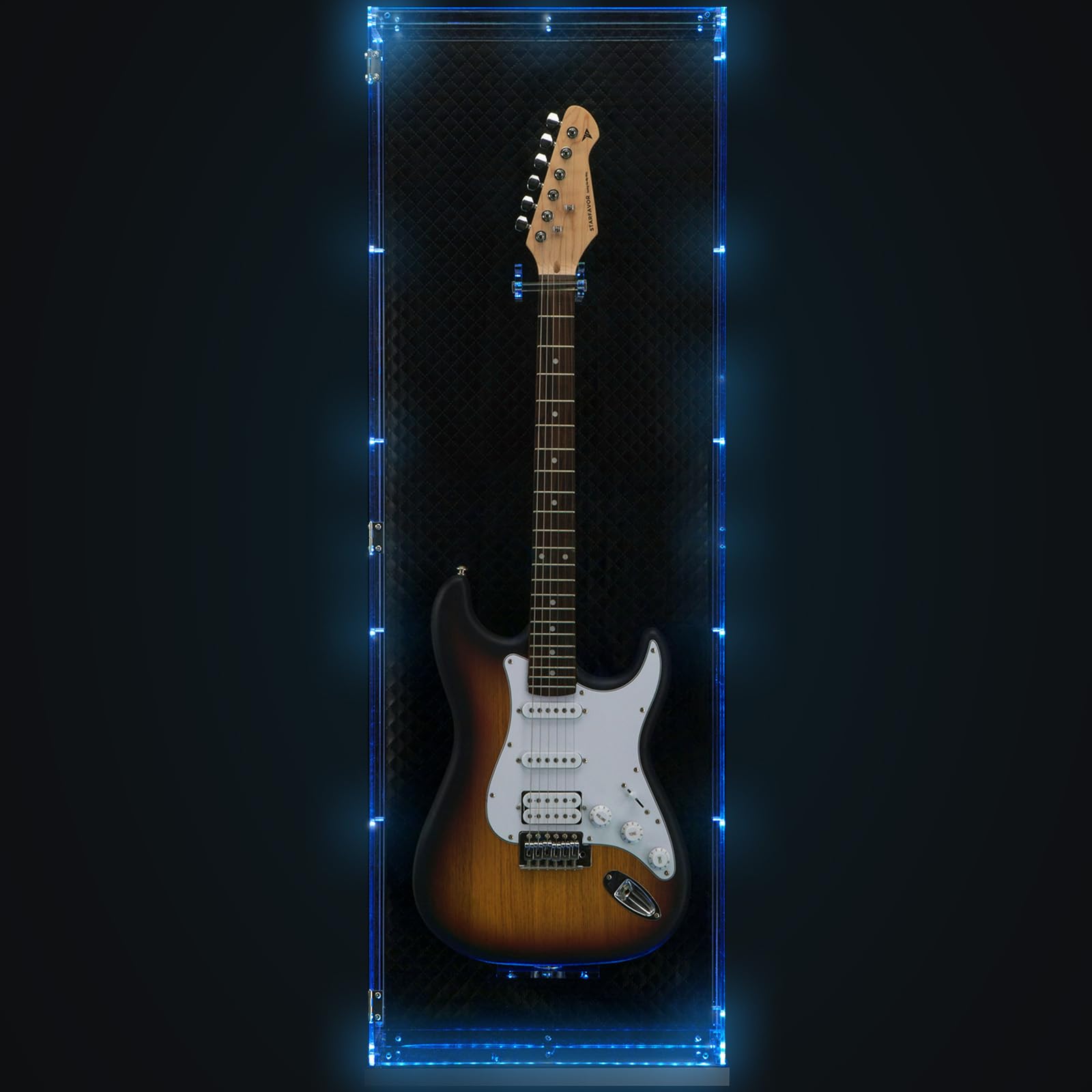 Starfavor Arcrylic Wall Guitar Display Case, Lockable UV-Protected Wall ...