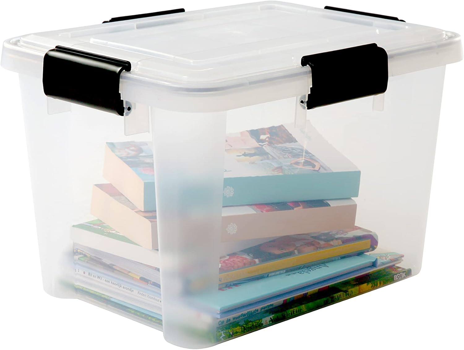 Iris Ohyama, Box/Storage Box, 20 L,Stackable,Clips, BedRoom, Living ...