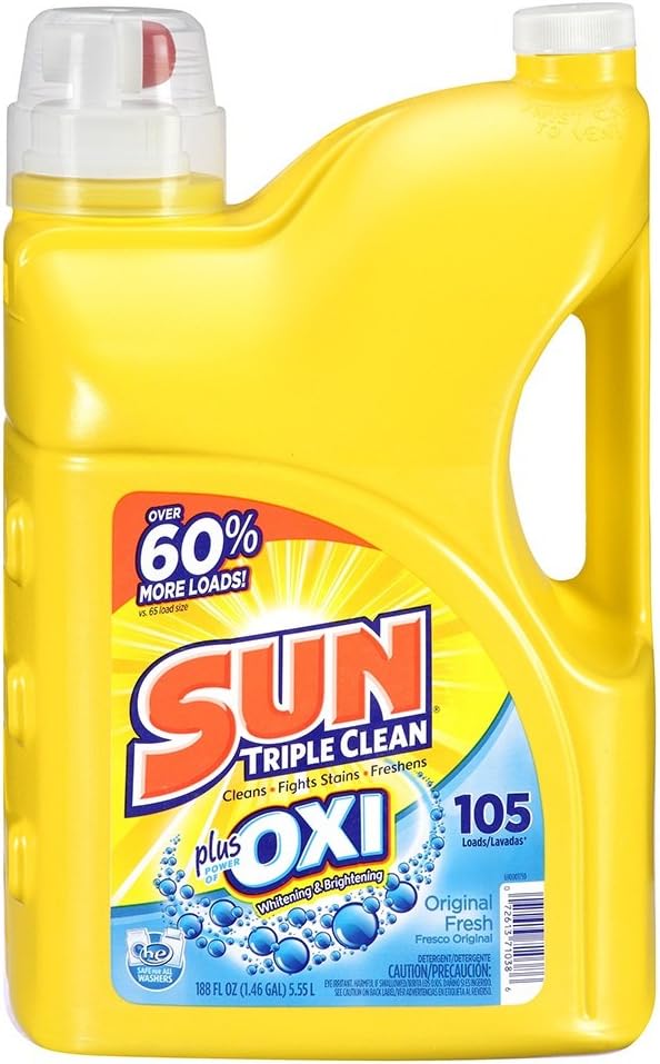 Amazon.com: Sun Laundry Detergent, 2X Plus Oxi, 188 Ounce (Pack of 2 ...