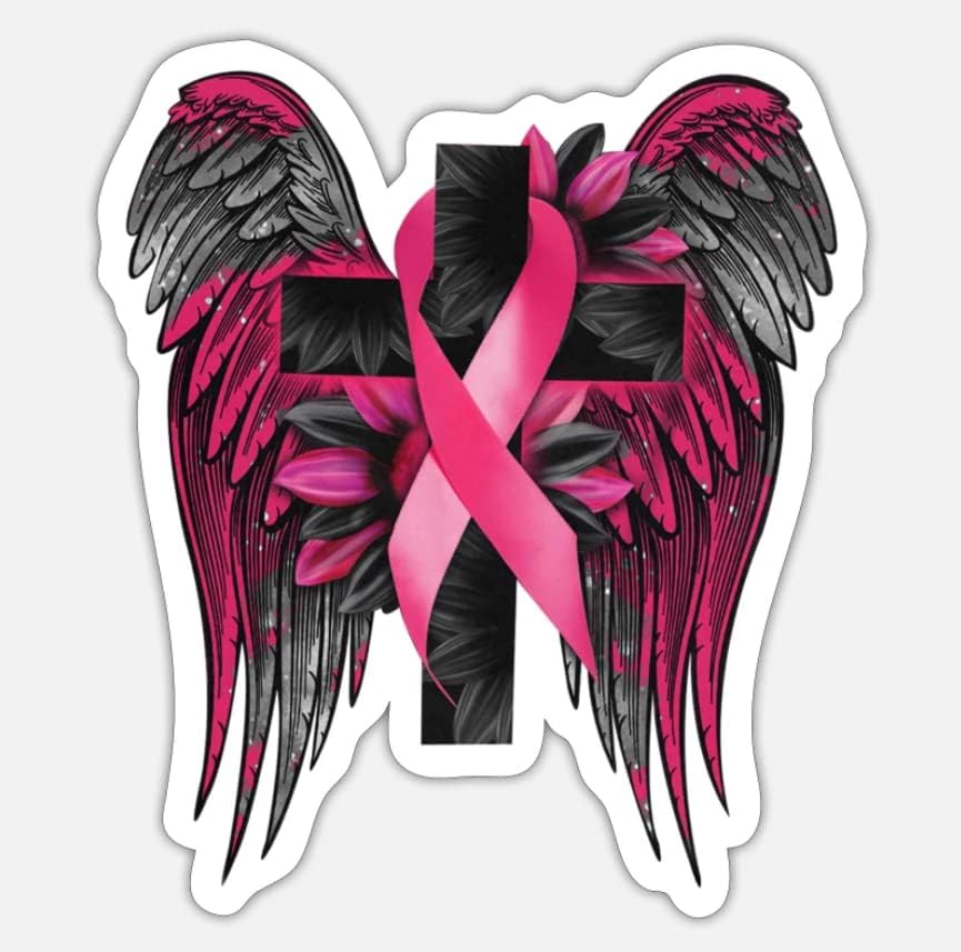 Amazon.com - Breast Cancer Awareness Jesus Ribbon Pink Vinyl Decal ...