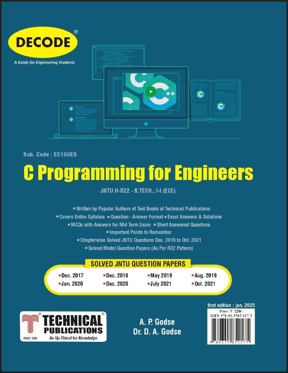 Amazon.in: Buy C Programming for Engineers for JNTU-H 22 Course (I - I - ECE - EC103ES) (Decode ...