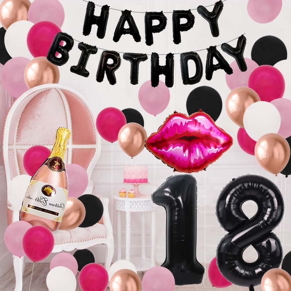 Decoraciones de cumpleaños número 18 para niñas, pancarta de feliz ...