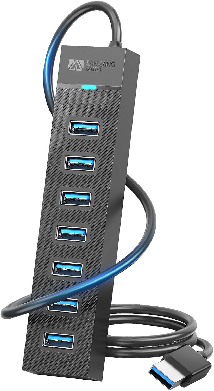 Amazon | SAN ZANG MASTER 7ポートUSB3.0 ハブ 50CM 5Gbps高速転送 コンパクト USB Hub 3.0 ...