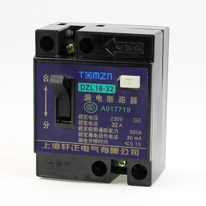 Buy Uxcell DZL18-32 AC 230V 32 Amp 1 Pole 1P On/Off Switch ELCB Earth ...