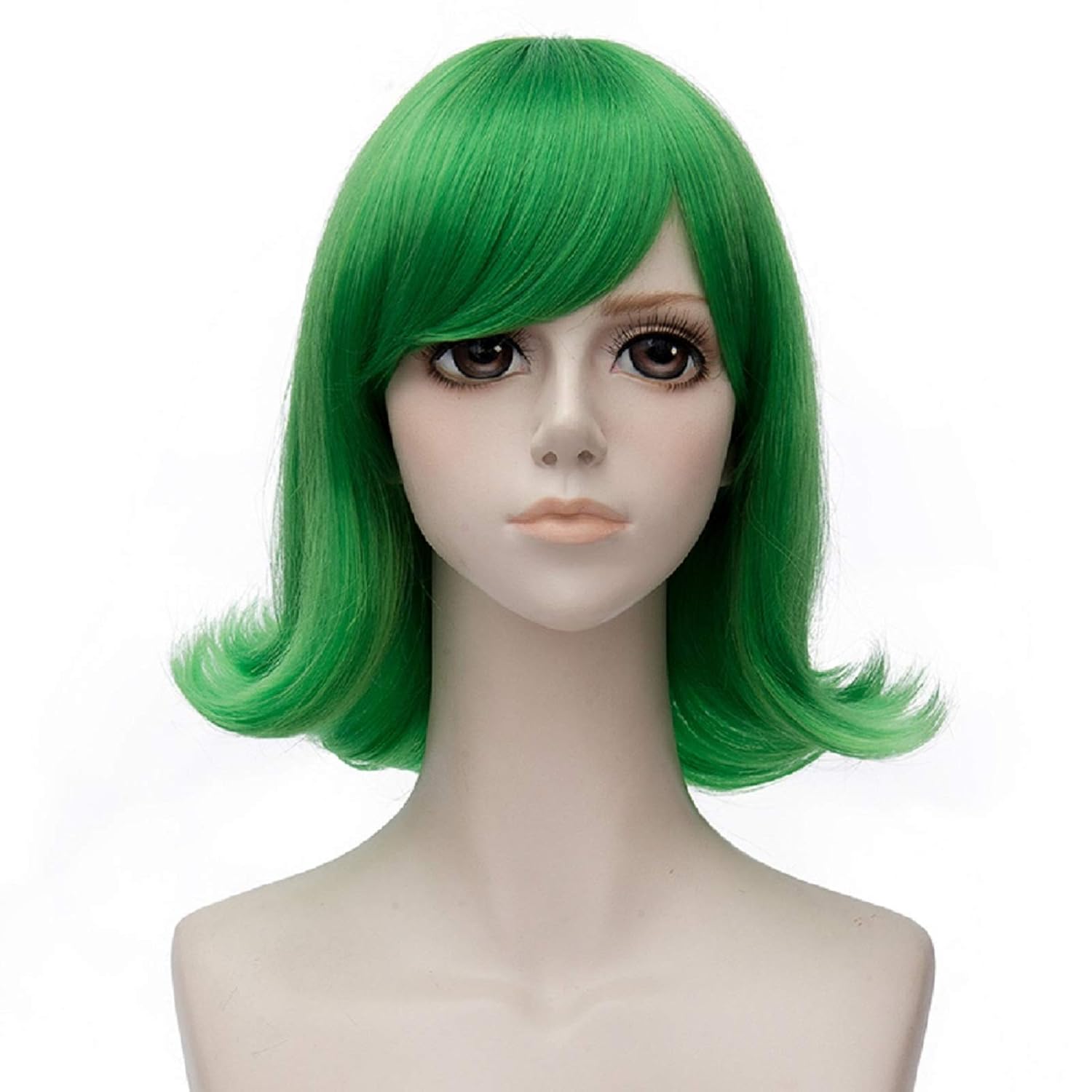 Amazon.com: Probeauty Green Wig Short Curly Green Wig for Women New ...