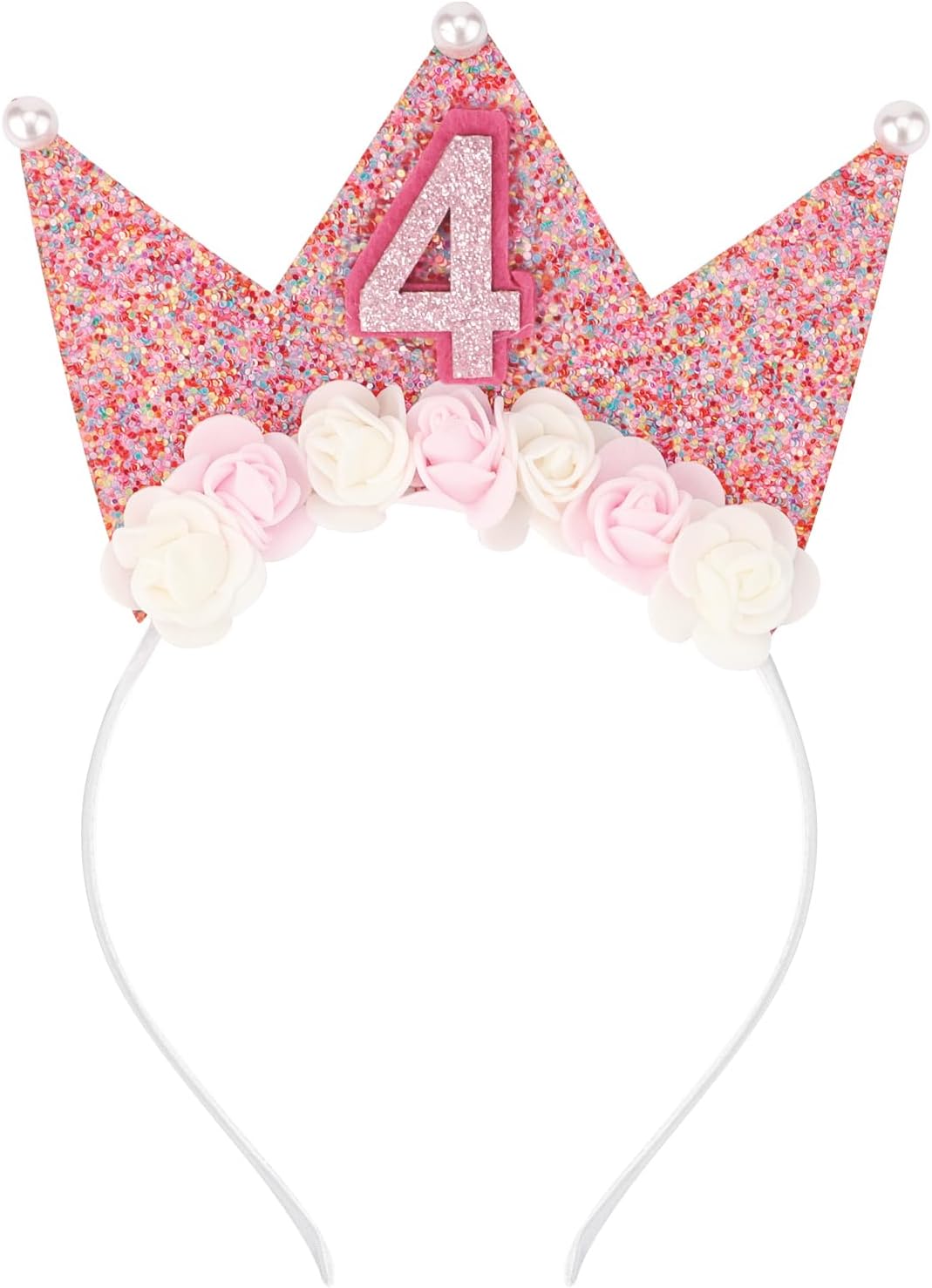 Amazon.com : CUBACO Birthday Crown Headband Birthday Girl Crown and ...