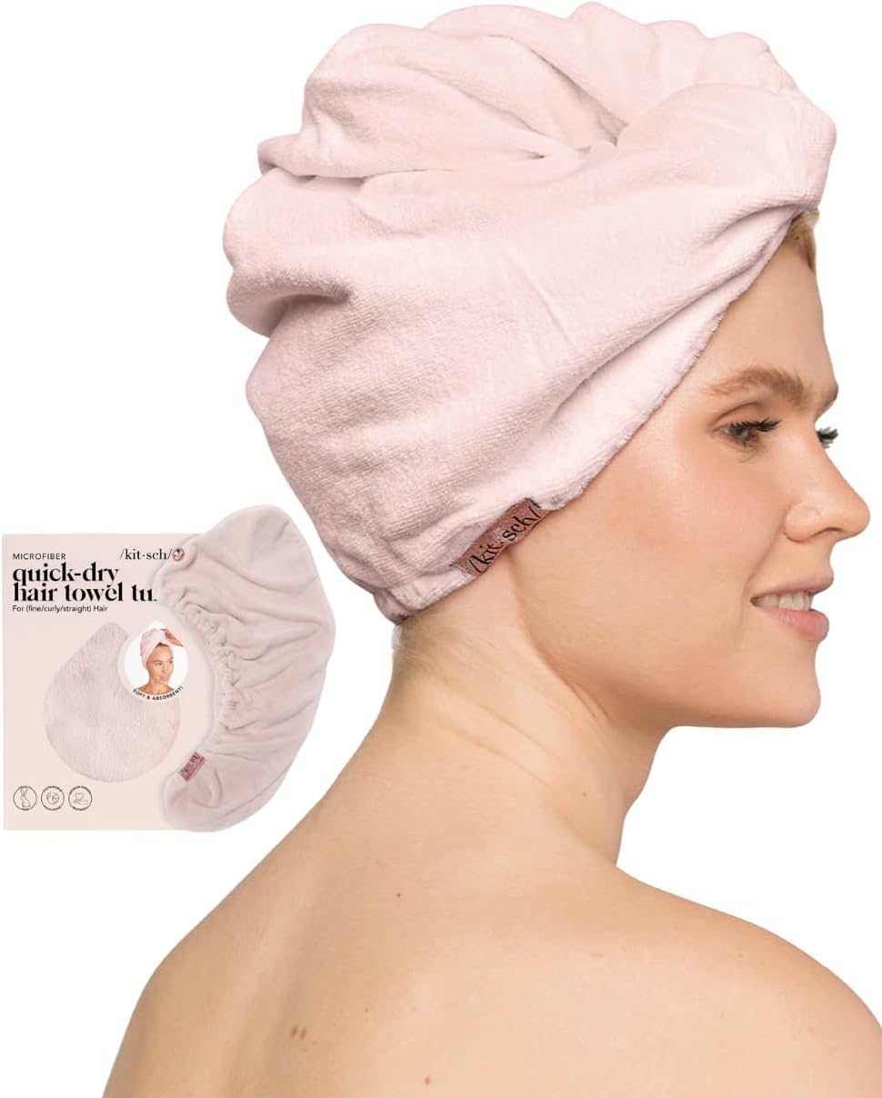 Amazon.com : Kitsch Microfiber Hair Towel Wrap for Women - Valentines ...