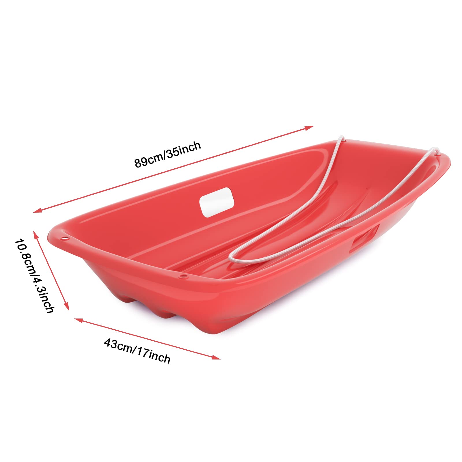 AGPTEK 35/31/26.5/25 Inch Durable Downhill Sprinter Toboggan Snow Sled ...
