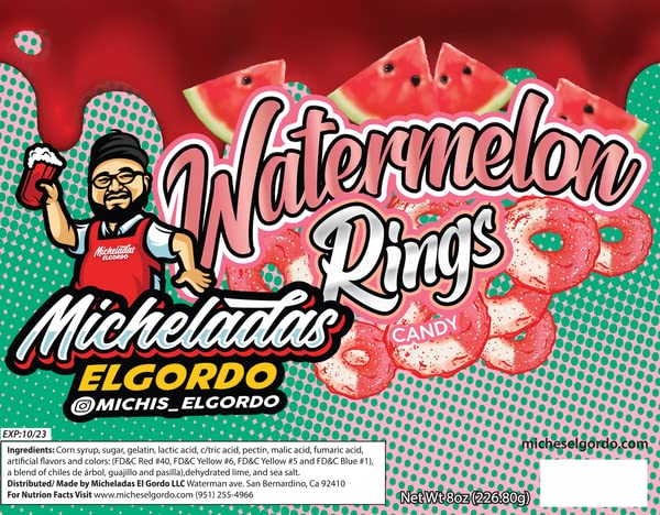 Buy Micheladas El Gordo Watermelon Rings Gummy Candy | Spicy Chamoy ...