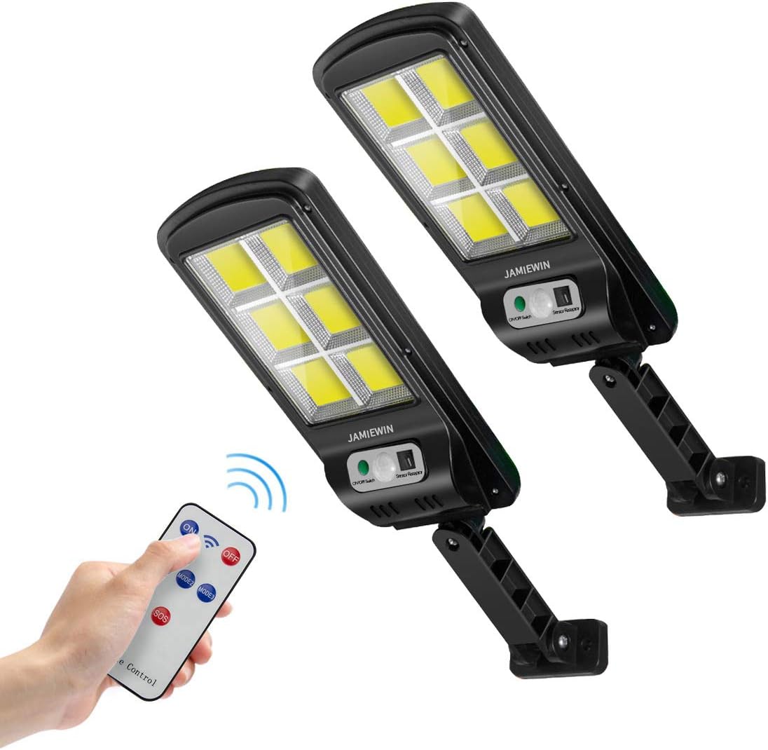 JAMIEWIN 120 led Solar Street Lights Outdoor Wireless Solar Security ...