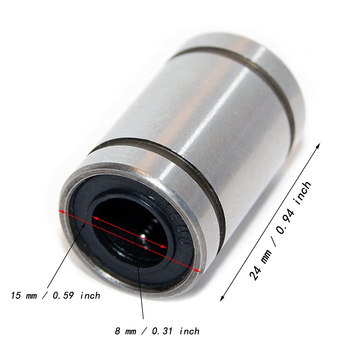 MEETOZ 12pcs LM8UU Linear Bearings for 3D Printer, RepRap Prusa Mendel ...