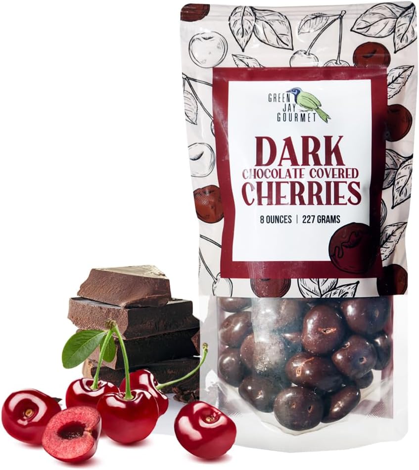 Amazon.com : Green Jay Gourmet Dark Chocolate Cherries - Handmade ...