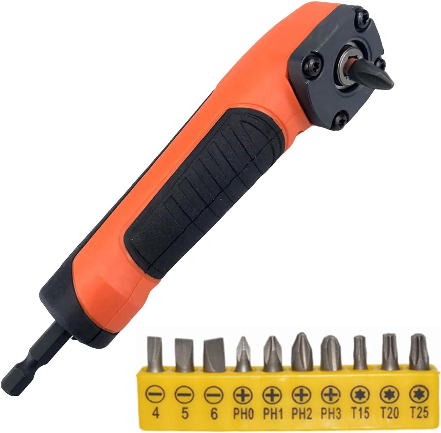 KEWAYO Right Angle Attachment Electric Screwdriver Set, 1/4 Inch Shank ...