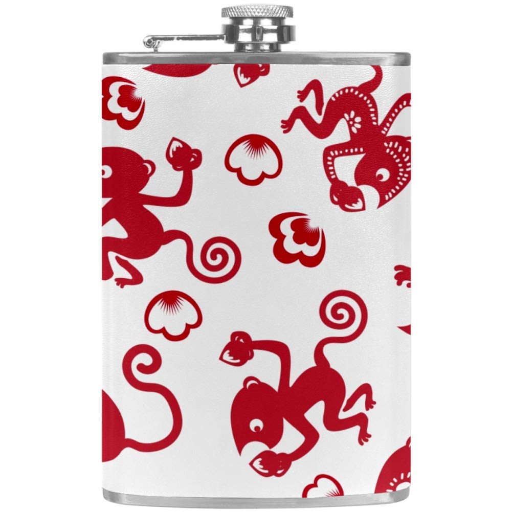 Buy Red Monkey Flask for Liquor with Funnel Stainless Steel Leak Proof ...