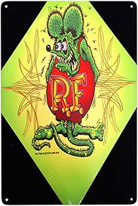 Amazon.com: Metal Tin Sign Rat Fink Riding Flying Eyeball 8 x 12 inches ...